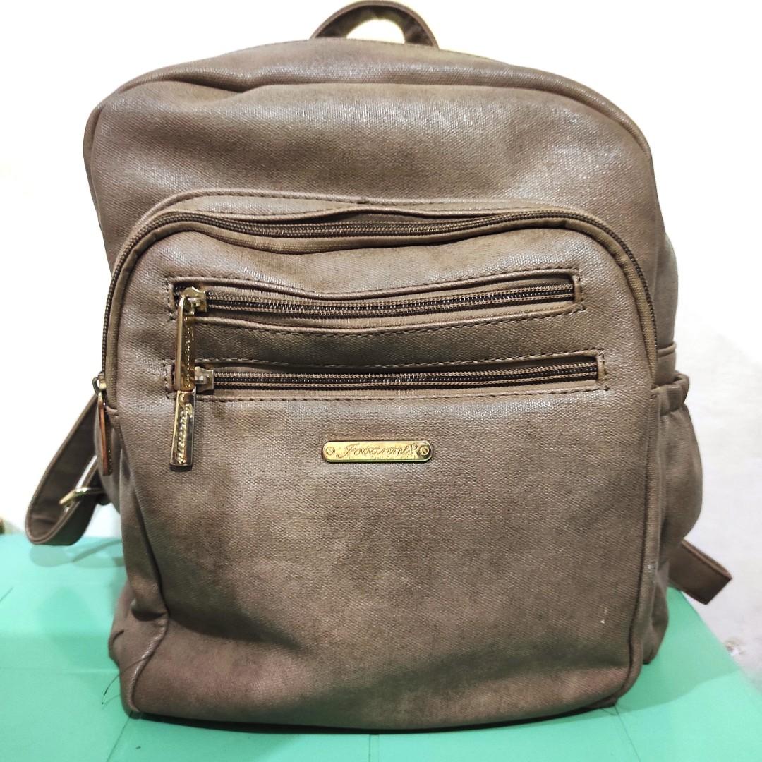 Jovanni Brown Leather Bag, Women's Fashion, Bags & Wallets, Backpacks ...