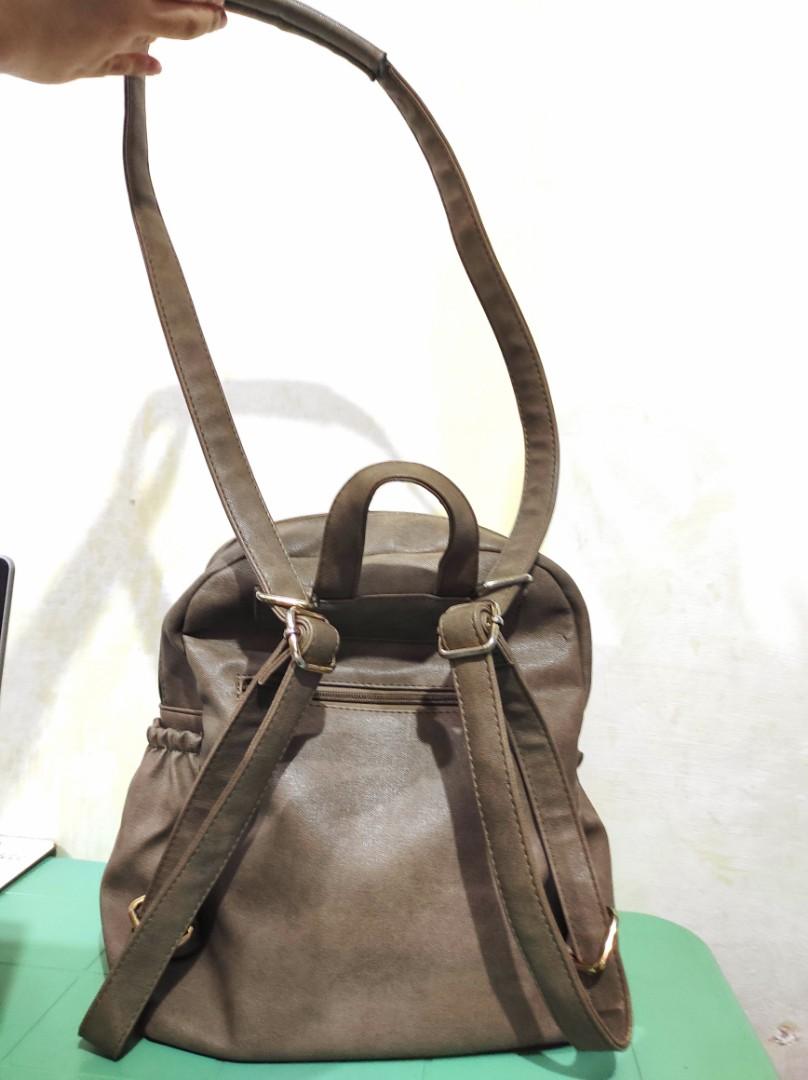 Jovanni Brown Leather Bag, Women's Fashion, Bags & Wallets, Backpacks ...