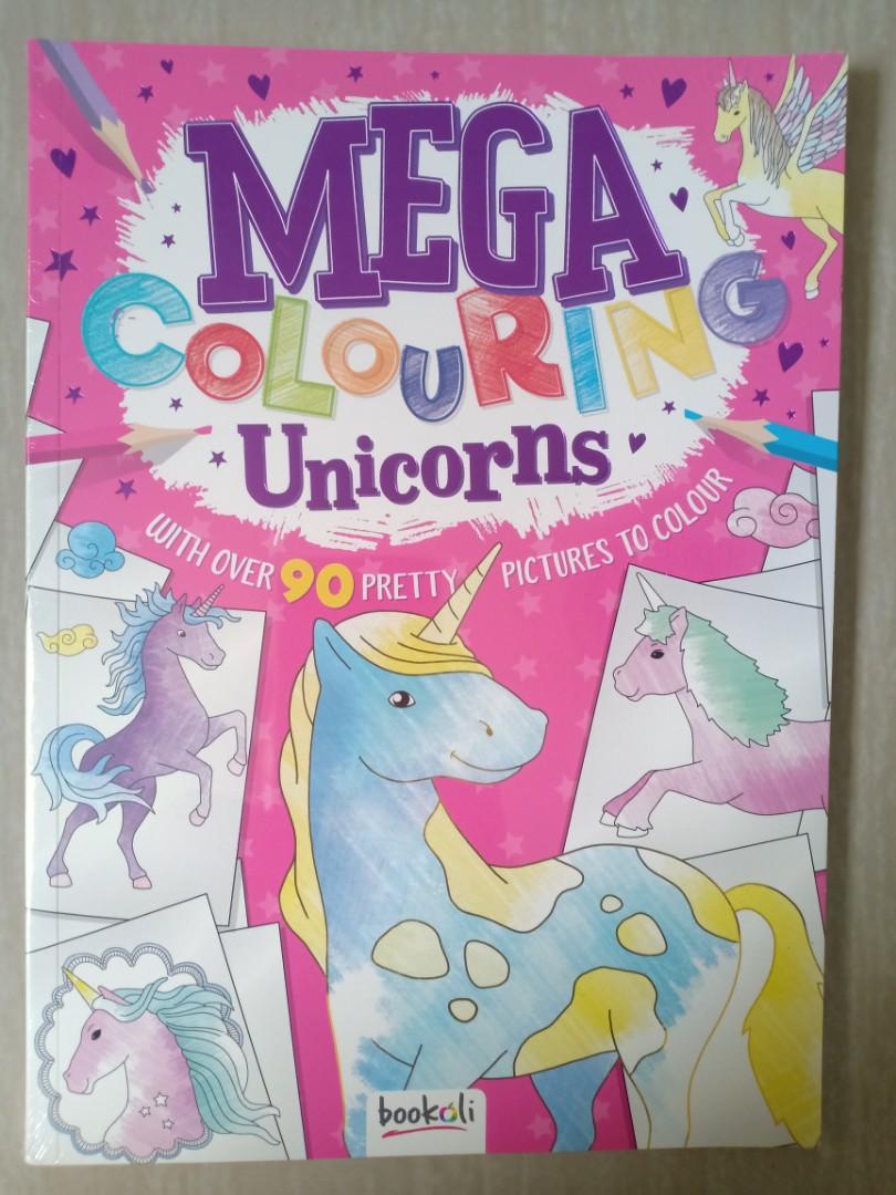 Mega Coloring Books 90 Large Unicorn Pictures to Color, Hobbies & Toys ...