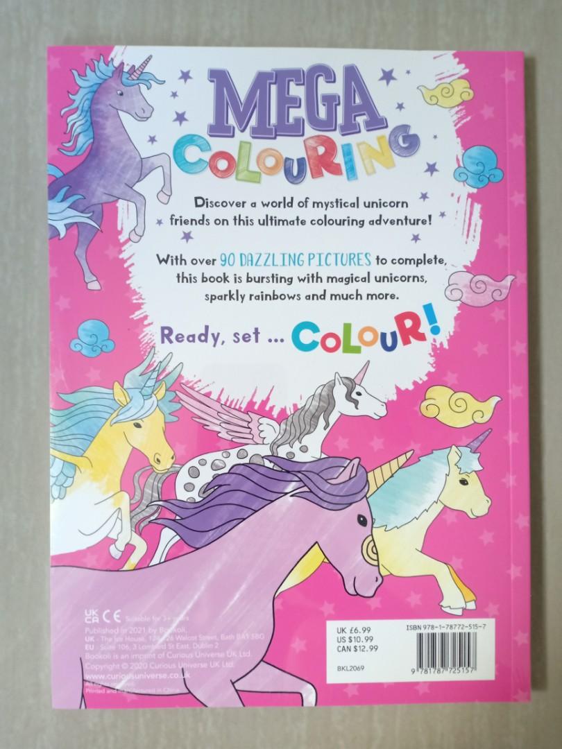 Mega Coloring Books 90 Large Unicorn Pictures to Color, Hobbies & Toys ...