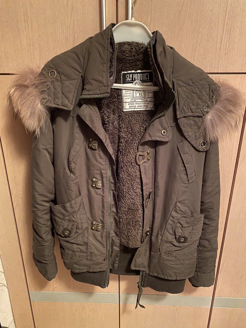 Moussy SLY N3B fleece layer MA1 jacket hunter green 2層 可拆 內膽 抓毛 外套 軍 褸 軍綠色 冬天 必備 保暖 禦寒, 女裝, 外套及 ...