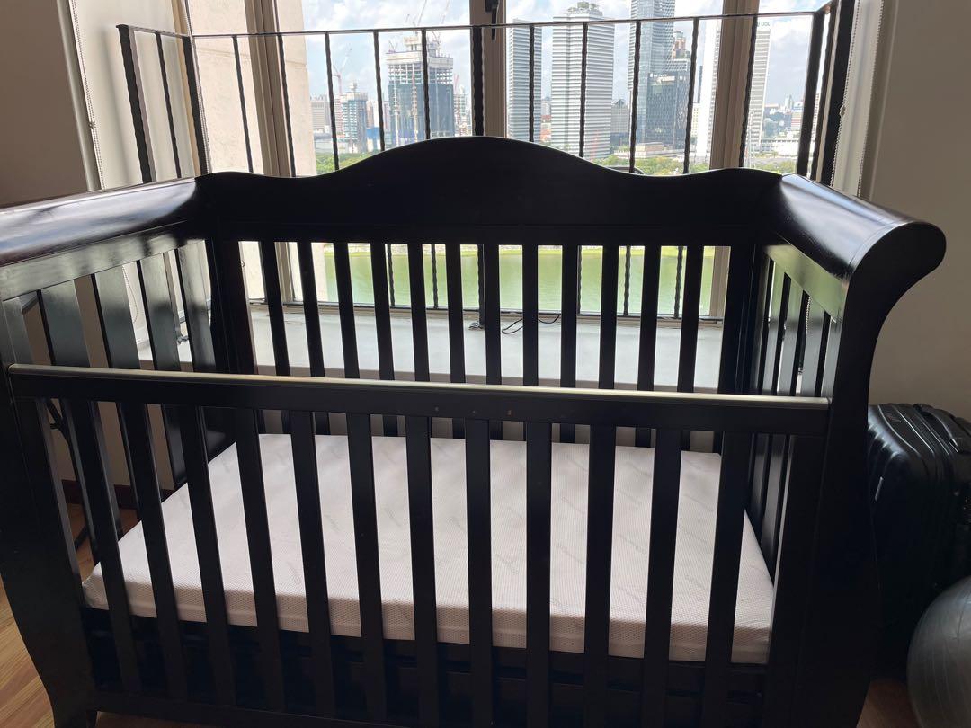 Solid Wood Cot, Babies & Kids, Baby Nursery & Kids Furniture, Cots ...