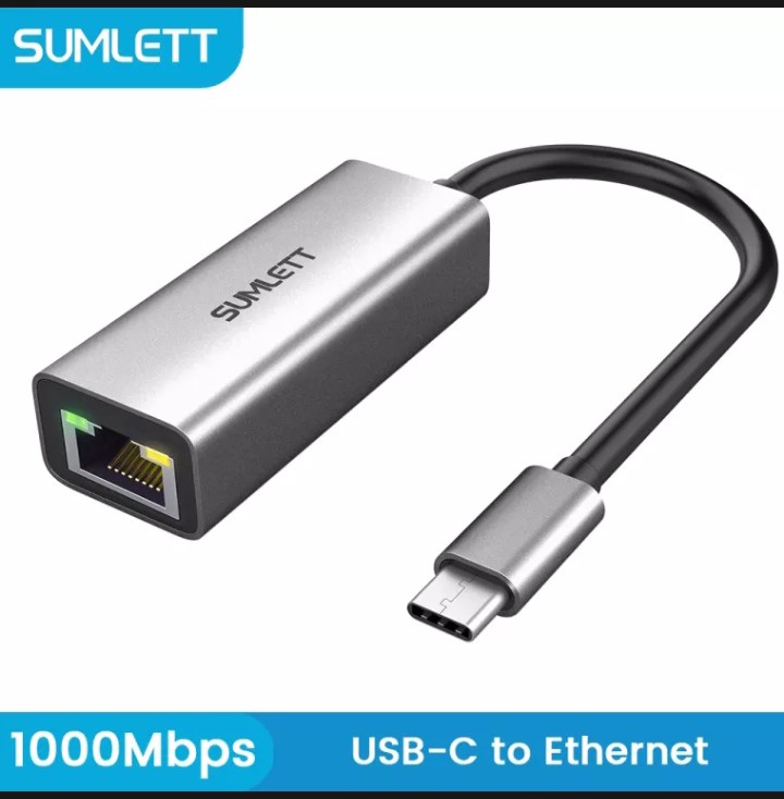Sumlett Usb C Ethernet Adapter Usb Type C Thunderbolt 3 4 Compatible To Rj45 Gigabit Ethernet