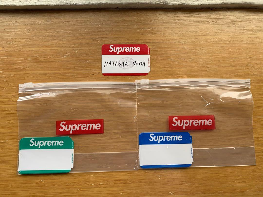 Supreme Name Badge Sticker & Ziploc Bag, Men's Fashion, Bags, Belt bags ...