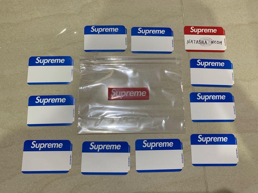 Supreme Name Badge Sticker & Ziploc Bag, Men's Fashion, Bags, Belt bags ...