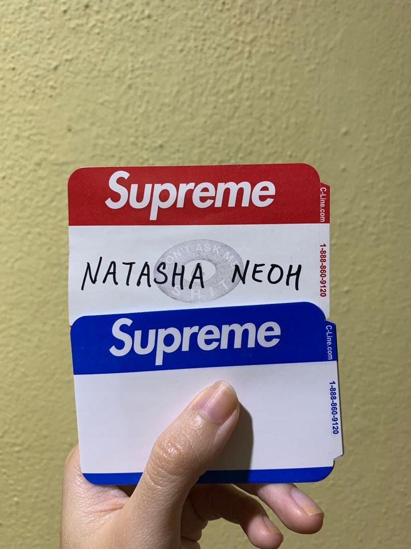 Supreme Name Badge Sticker & Ziploc Bag, Men's Fashion, Bags, Belt bags ...