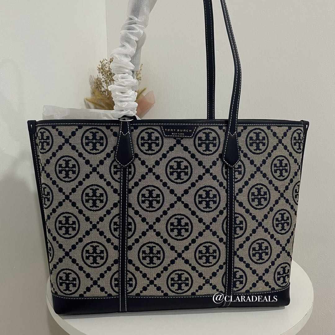 Tory Burch Perry Monogram Tote Large, Women's Fashion, Bags & Wallets ...
