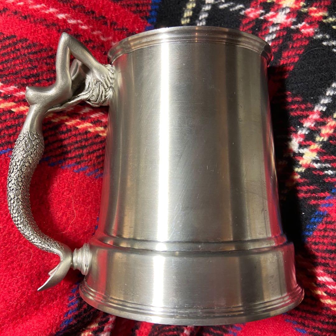 Tumasek pewter 97% mermaid cup mug 馬來西亞錫製工藝品 美人魚錫杯, 傢俬＆家居, 廚具和餐具, 廚水杯 ...