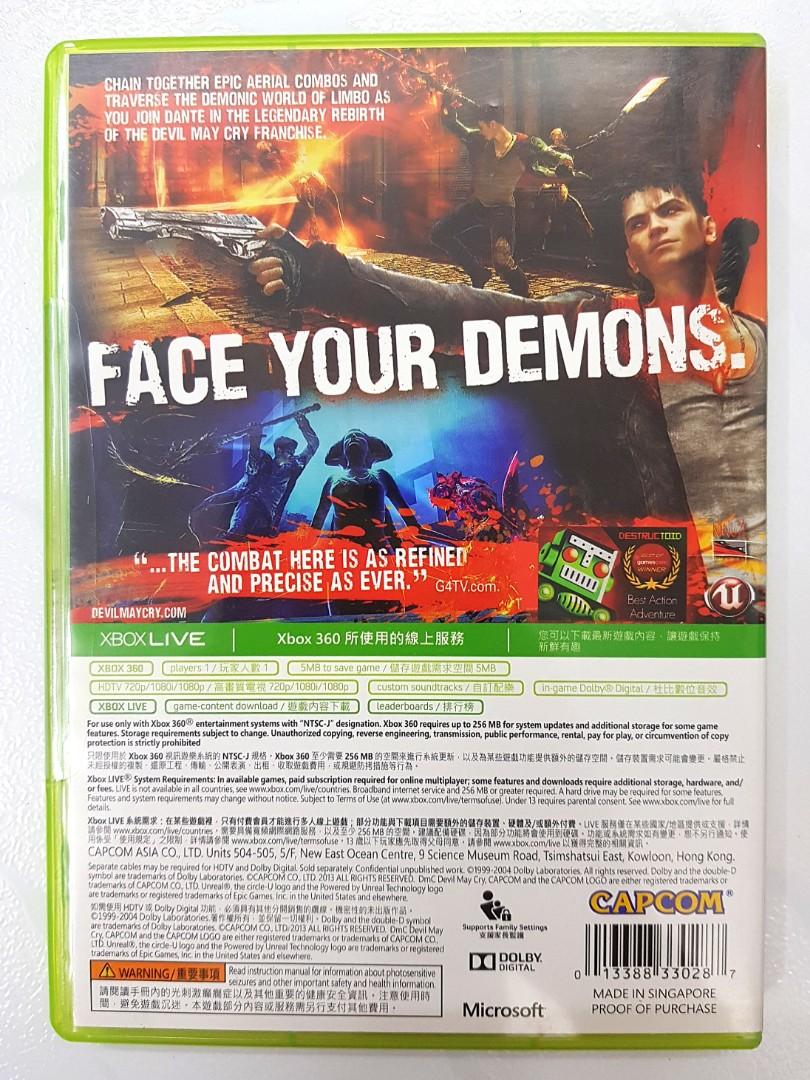 Video Game for Xbox 360 : DMC Devil May Cry : Face your Demons *Used* c ...