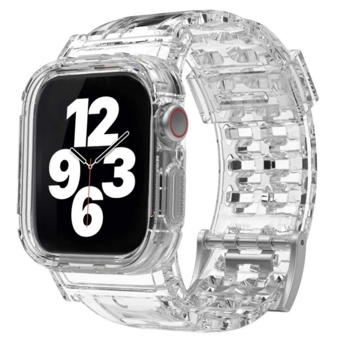 2-in-1 Apple Watch Strap and Case (Clear/Transparent) - 44mm/42mm ...