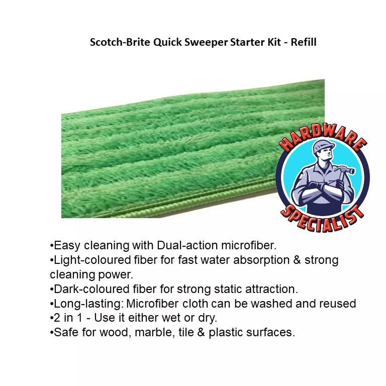 3M Scotch Brite Quick Sweeper Starter Set MF400 / Microfiber Mop ...
