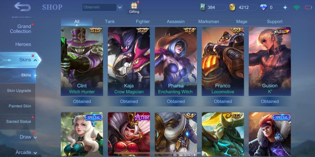 78 skins Mobile legends account #033 (78 HEROES, 78 SKINS, 2 MAXED ...