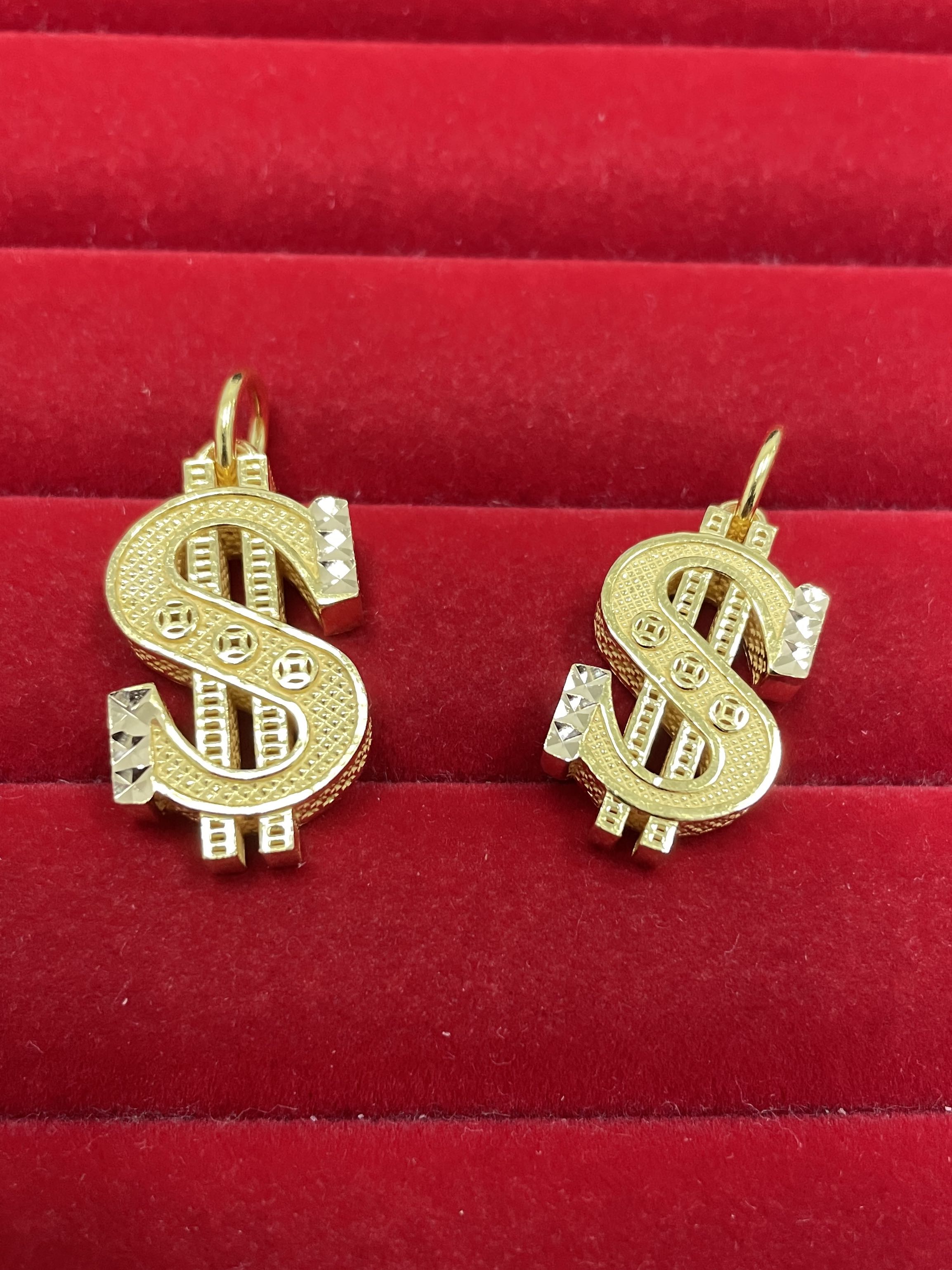 916 (22K) Gold Dollar Sign 3D Pendant, Men's Fashion, Watches ...