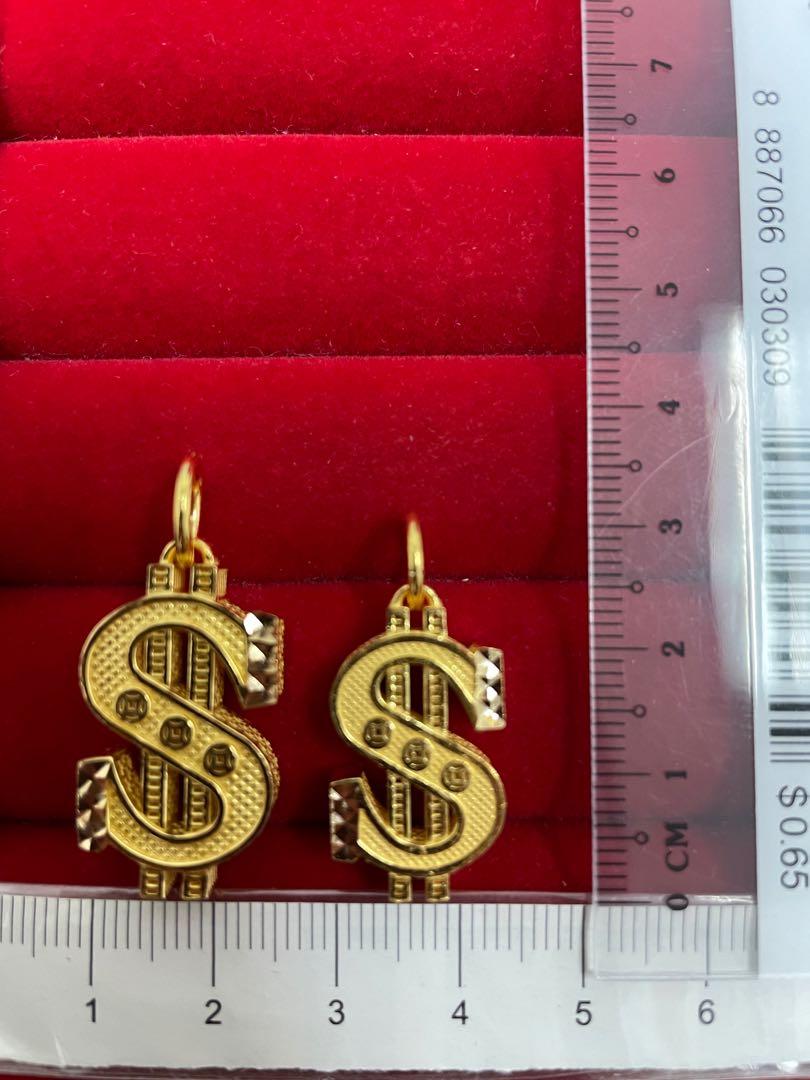 916 (22K) Gold Dollar Sign 3D Pendant, Men's Fashion, Watches ...