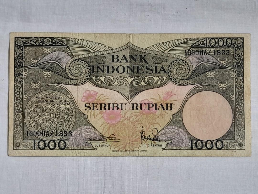 Bank Indonesia 1000 Seribu Rupiah 1959, Hobbies & Toys, Memorabilia ...