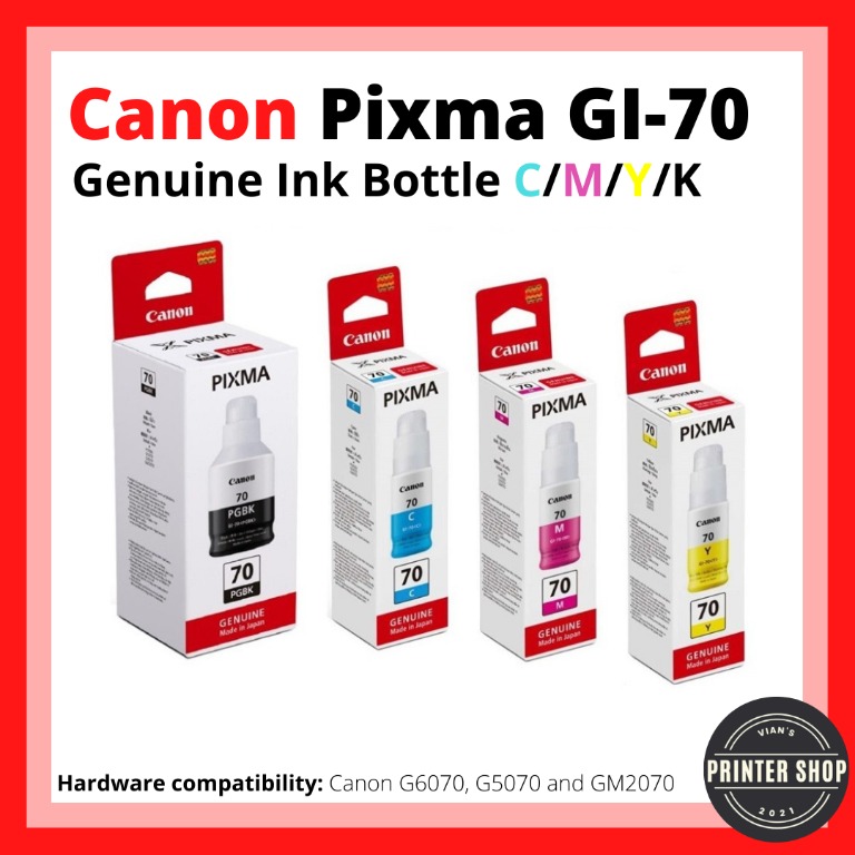 Canon Pixma GI-70 Pigment-Black/Cyan/Magenta/Yellow | Genuine Ink ...