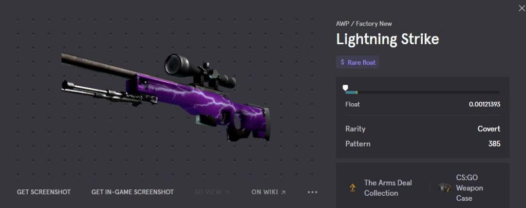 CSGO Skin - AWP Lightning Strike (Factory New), Video Gaming, Gaming ...
