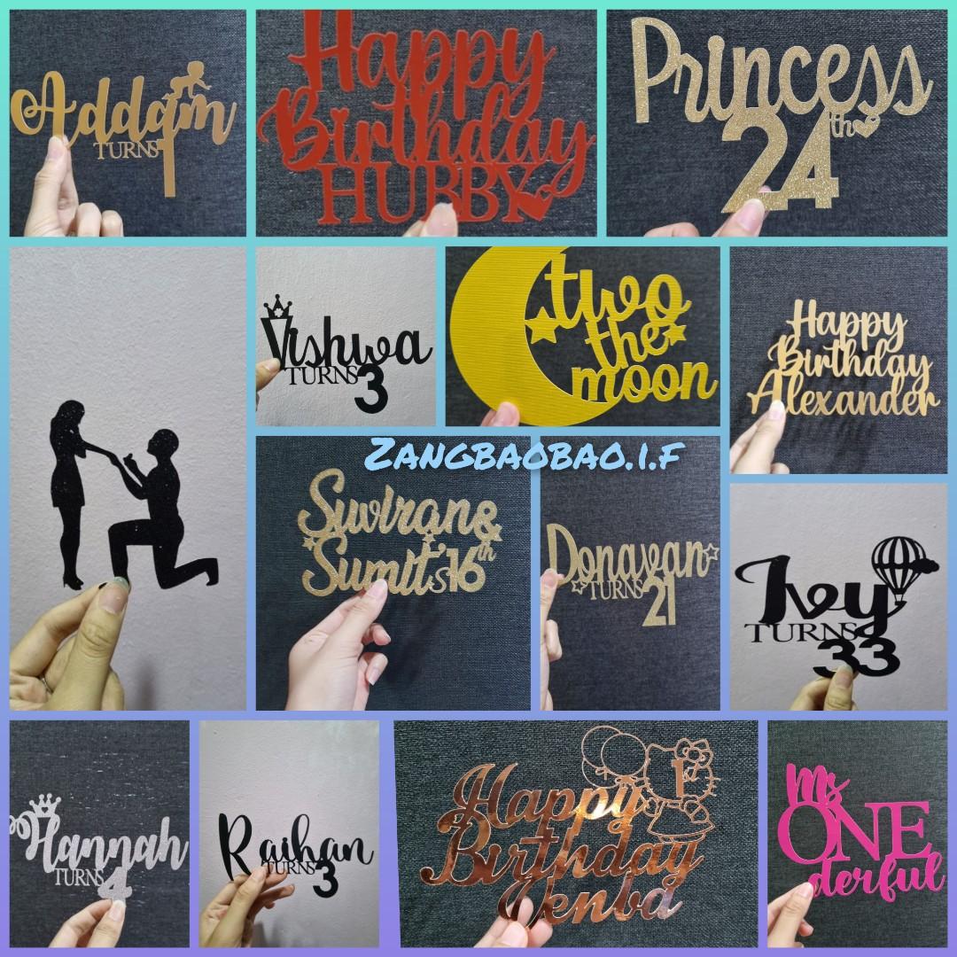 CUSTOMISED CAKE TOPPER, Hobbies & Toys, Stationery & Craft, Occasions ...
