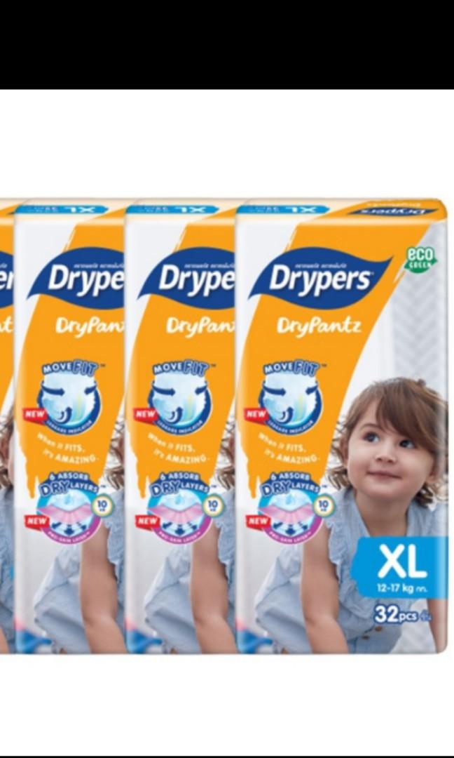 Drypers Drypantz XL 1 carton 4 packets, Babies & Kids, Bathing ...