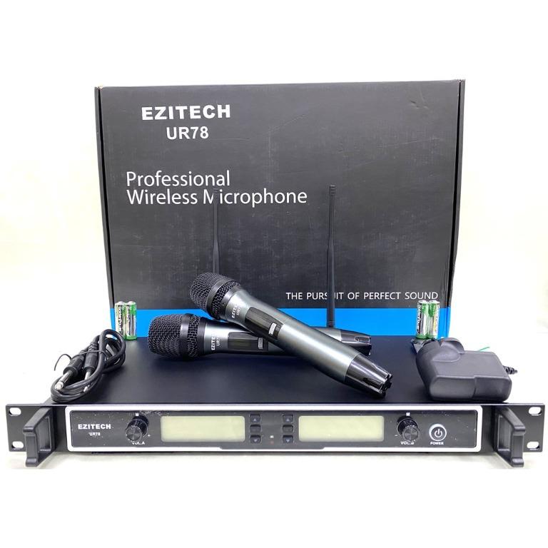 Ezitech ur78 uhf dual quality wireless microphone, Audio, Portable ...