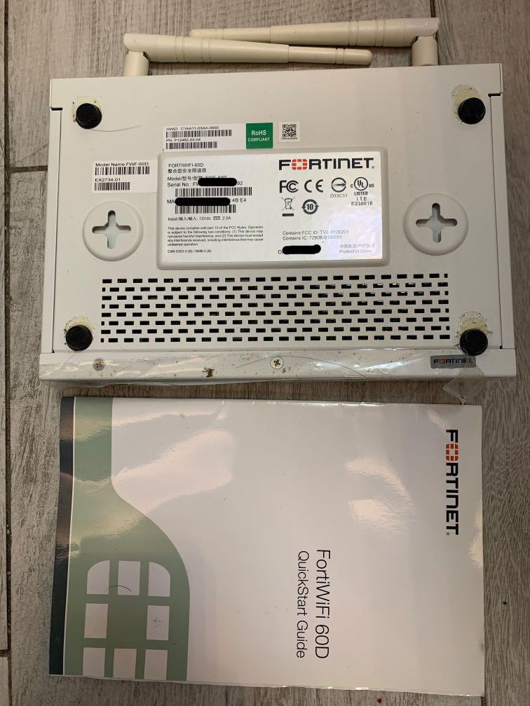 Fortinet FortiWiFi 60D 連火牛說明書, 電腦＆科技, 電腦周邊及配件, Wifi及上網相關產品 - Carousell