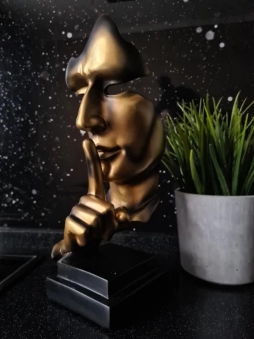 Golden Silence Statue Abstract Sculpture, Furniture & Home Living, Home ...