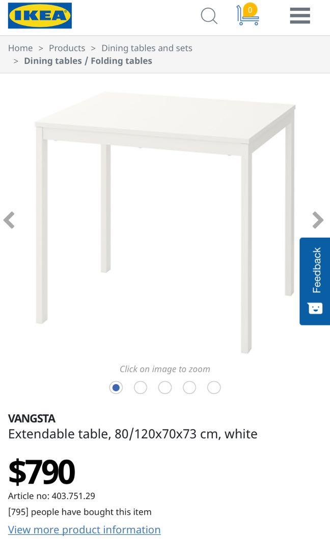 Ikea Extendable Table VANGSTA, 傢俬＆家居, 傢俬, 桌子 - Carousell
