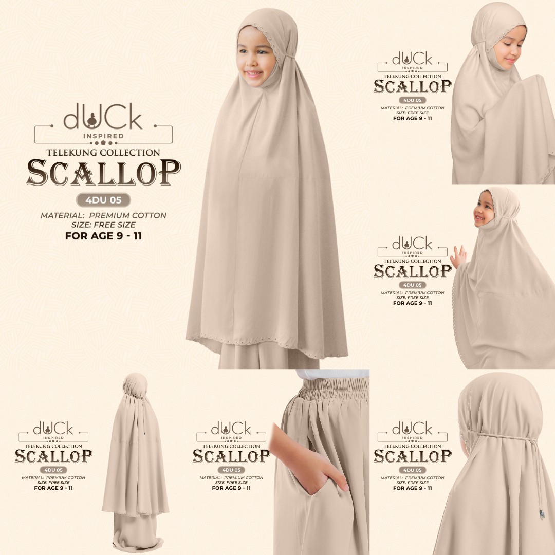 KIDS SCALLOP TELEKUNG SET DUCK, Women's Fashion, Muslimah Fashion ...