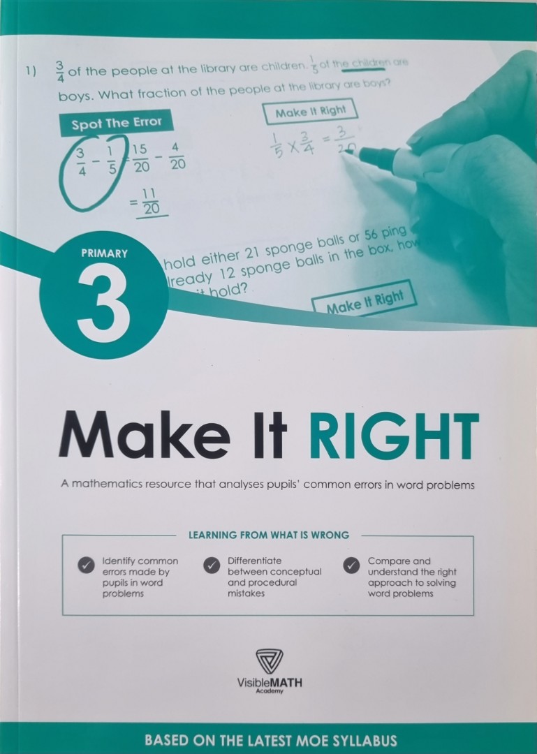 Mathematics Visible Math Make It Right Primary 3, Hobbies & Toys, Books ...