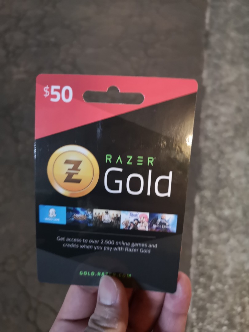 New $50 Razer Gold unscratched, Video Gaming, Gaming Accessories, Game ...