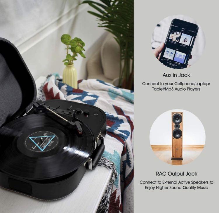 *NEW* MUIFA Stereo Turntable, Portable Belt Drive Bluetooth Input Vinyl ...