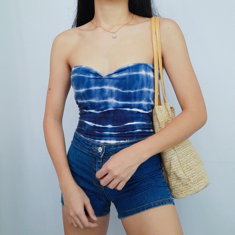 Ocean Blue Heart Top, Women's Fashion, Tops, Others Tops on Carousell