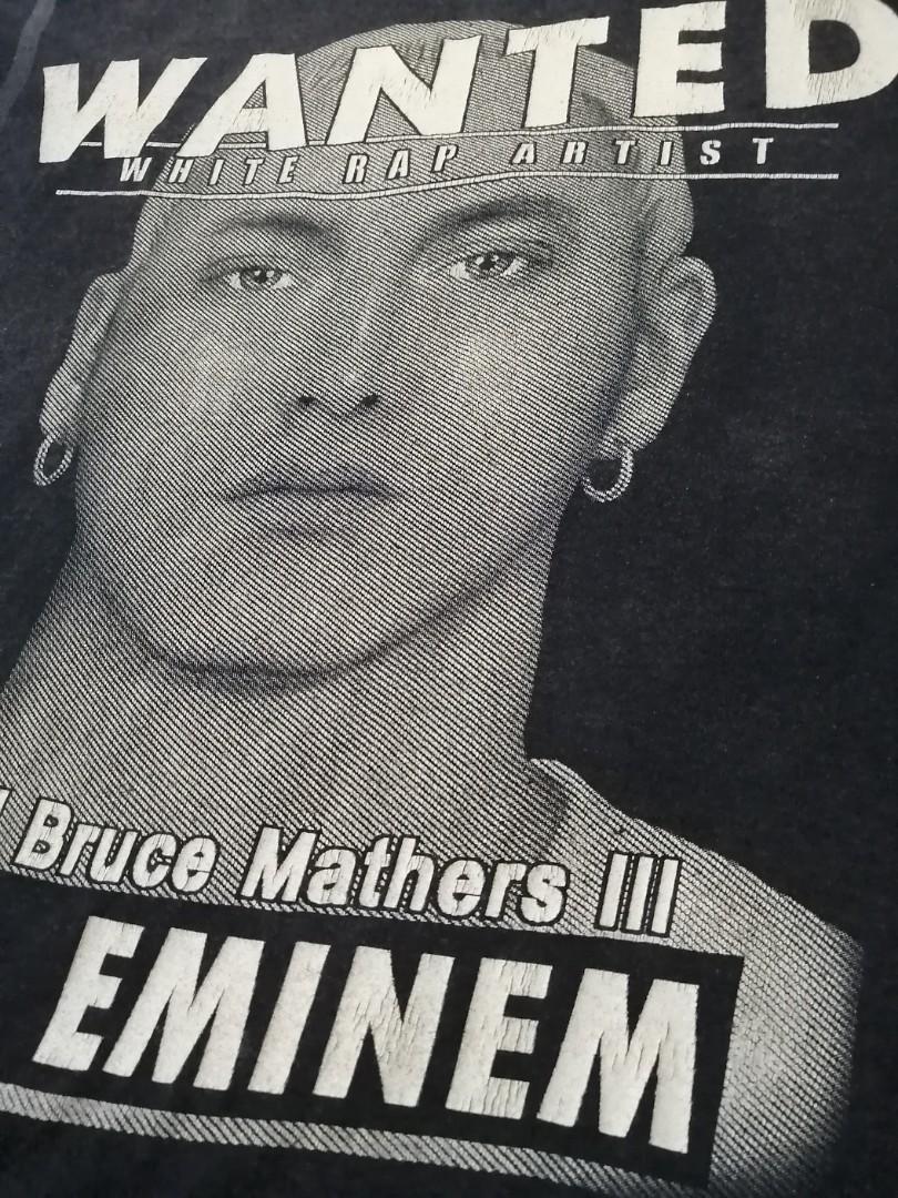 Rare Vintage Eminem Wanted Rap Tee, Men's Fashion, Tops & Sets, Tshirts ...