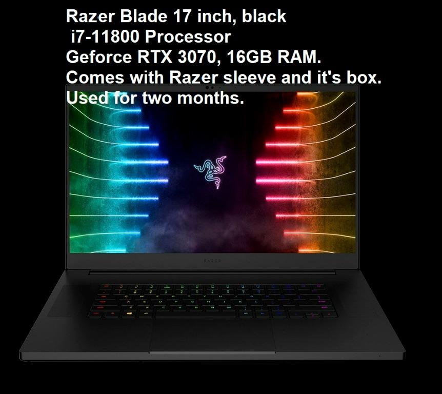 Razer Gaming 17 inch Blade laptop i7, 16GB RAM, RTX 3070, Computers ...