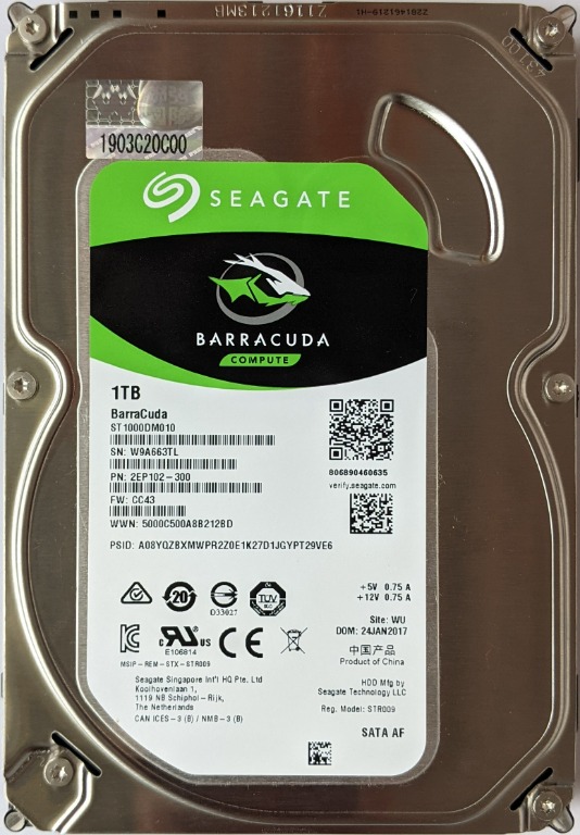 Seagate BarraCuda 1TB 3.5吋硬碟, 電腦＆科技, 電腦周邊及配件, 硬碟及儲存器 - Carousell