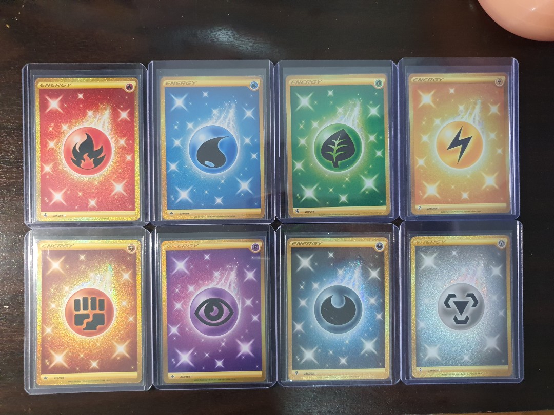 Secret Rare Energy Card Fire Water Grass Lightning Fighting Psychic ...
