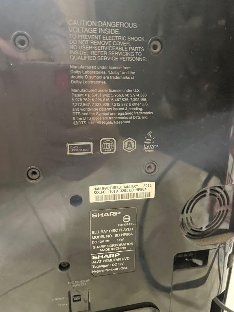 Sharp Blu-ray Disc player, TV & Home Appliances, TV & Entertainment ...