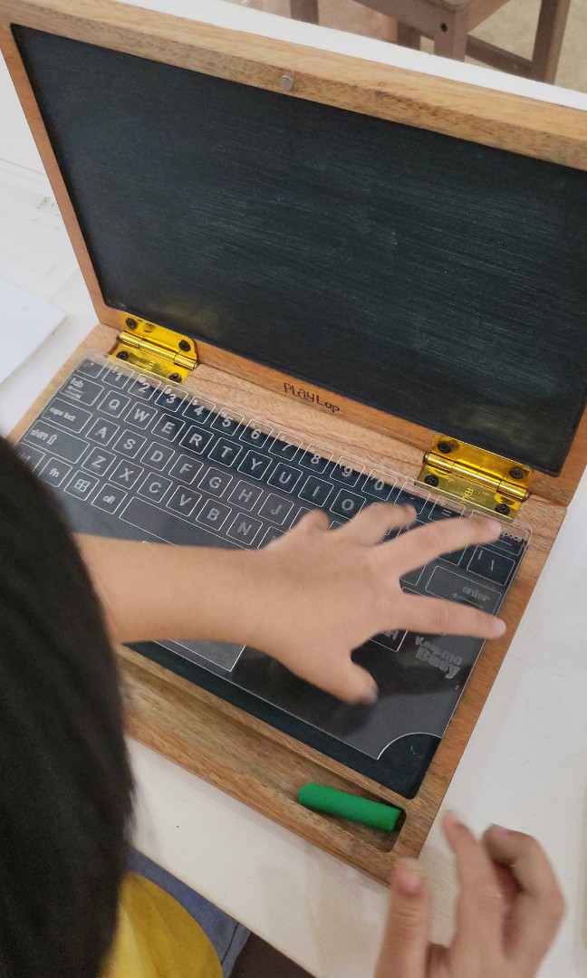 Wooden Laptop, chalk magnetic whiteboard, Hobbies & Toys, Toys & Games ...