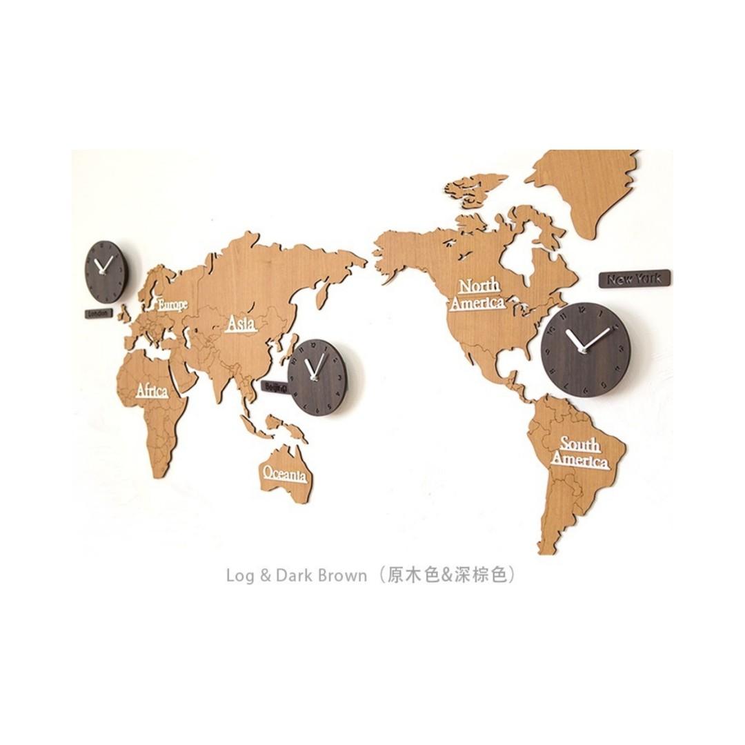 World Map Clock / Korea Designer Clock / Handmade / Watch / Casio ...