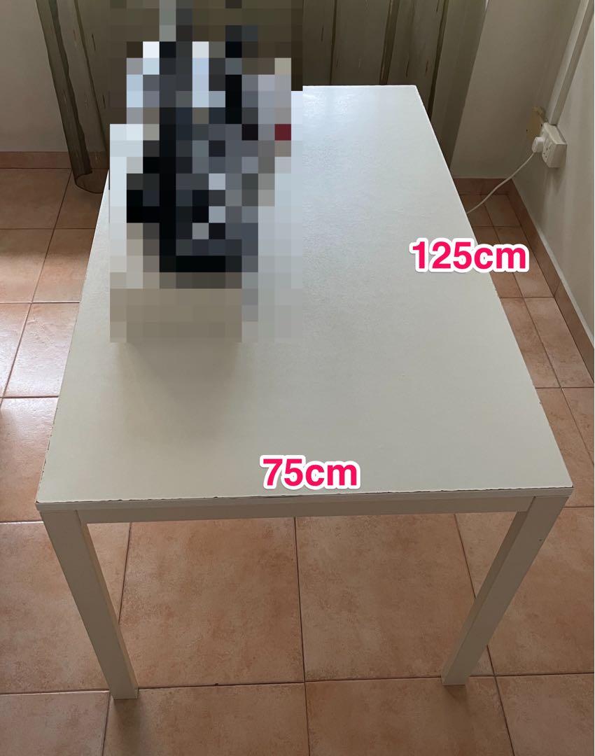 125cm by 75cm White Dining Table Only, Furniture & Home Living ...