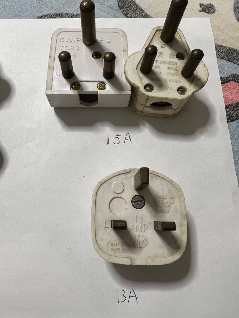 15A, 13A 插蘇頭, 家庭電器, 轉插器及插頭 - Carousell