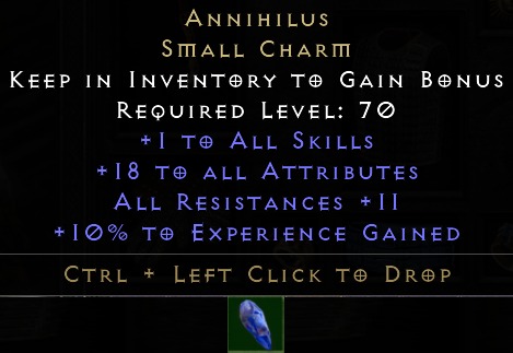 18/11/10 Annihilus Unique Small Charm - Anni -Diablo 2 Resurrected D2R ...