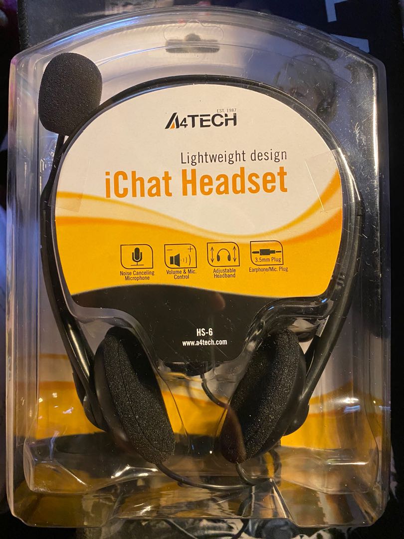 A4TECH iChat HS-6 Headset, Audio, Headphones & Headsets on Carousell