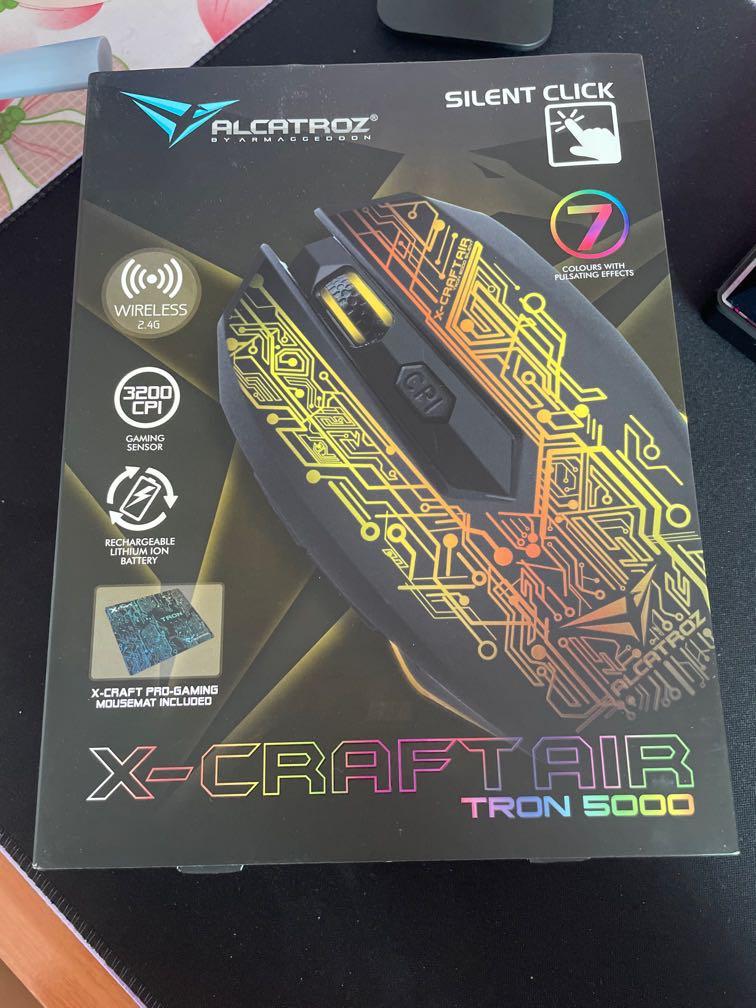 Alcatroz X-Craft Air Tron 5000 Silent Click Wireless Gaming Mouse ...