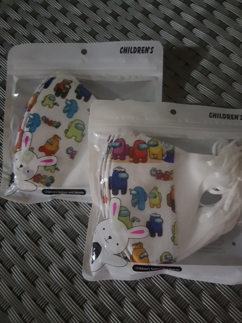 Among us 3D kids disposable masks, Health & Nutrition, Face Masks ...