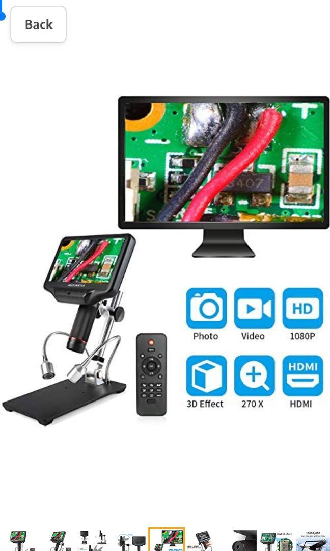 Andonstar AD407 3D HDMI Soldering Digital Microscope with 4MP UHD and 7 ...