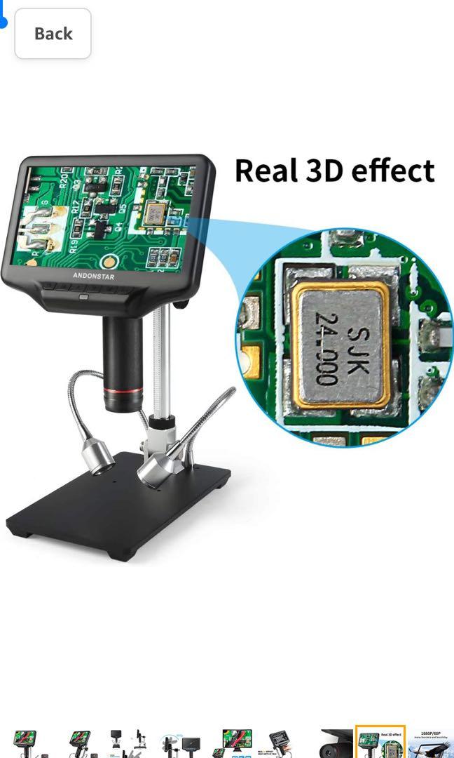 Andonstar AD407 3D HDMI Soldering Digital Microscope with 4MP UHD and 7 ...