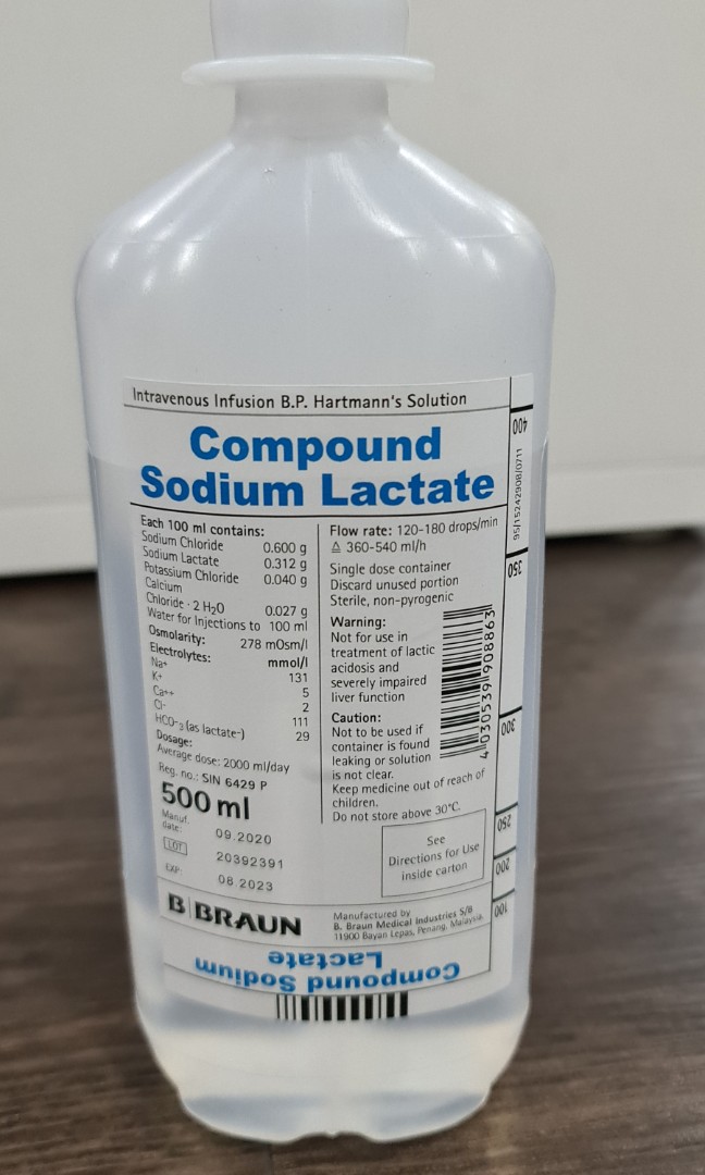 B Braun Compound Sodium Lactate, Health & Nutrition, Medical Supplies ...