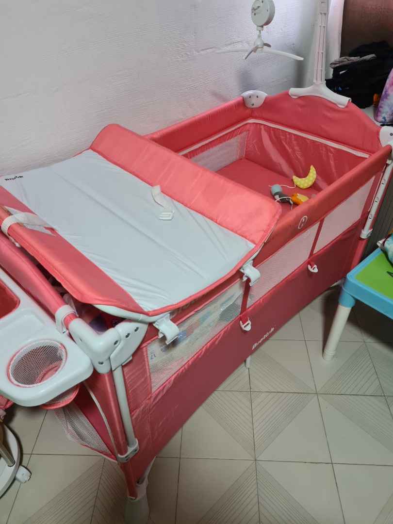 Baby cot (pink), Babies & Kids, Baby Nursery & Kids Furniture, Cots ...