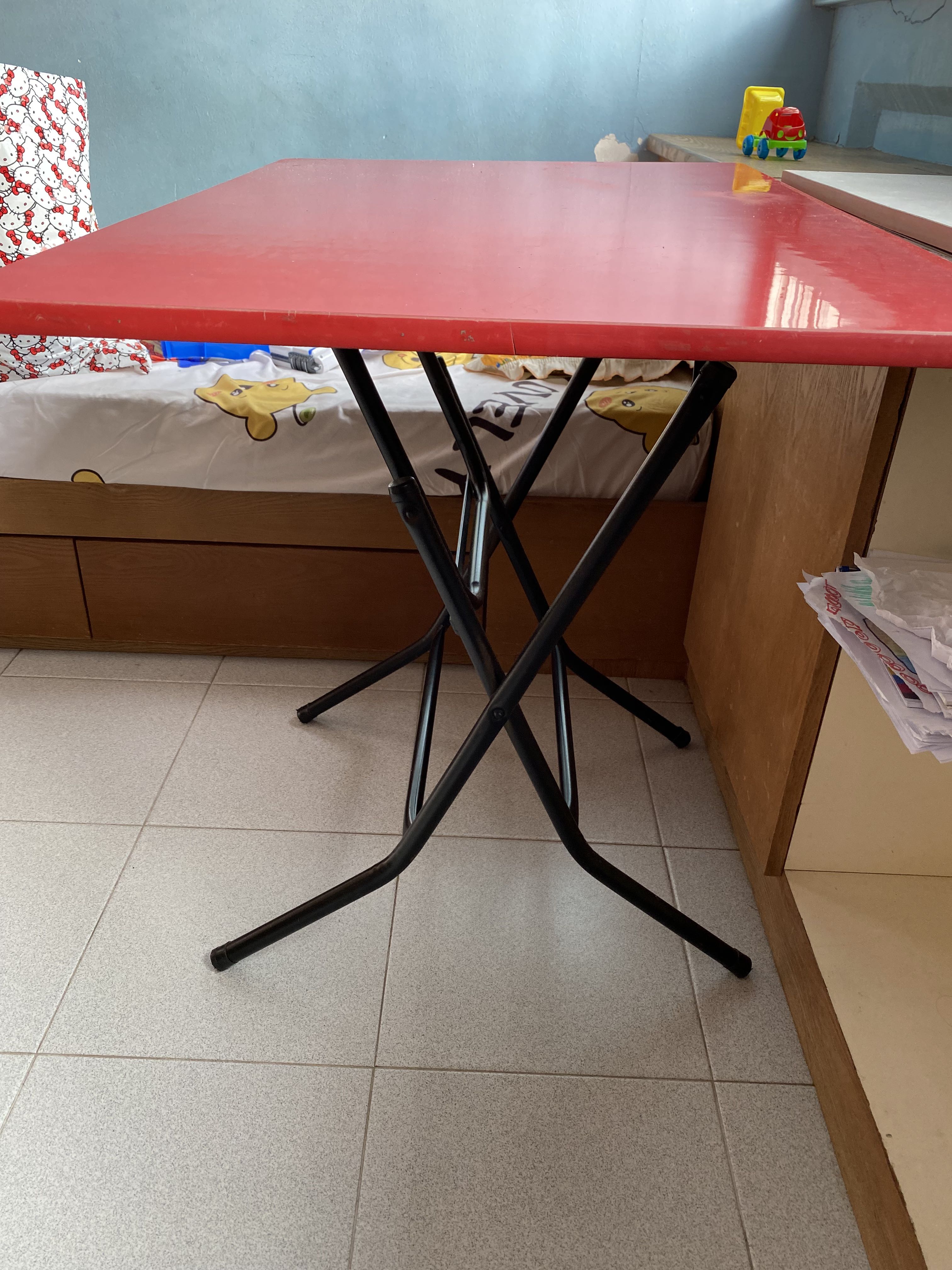 Beautiful cherry Red foldable Table (can be used as study / dining ...